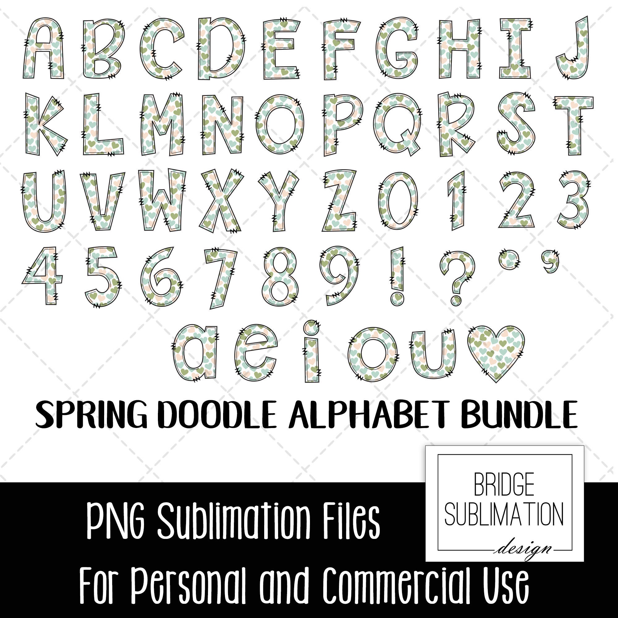 Spring Doodle Alphabet Bundle Spring PNG Letters Numbers & - Etsy