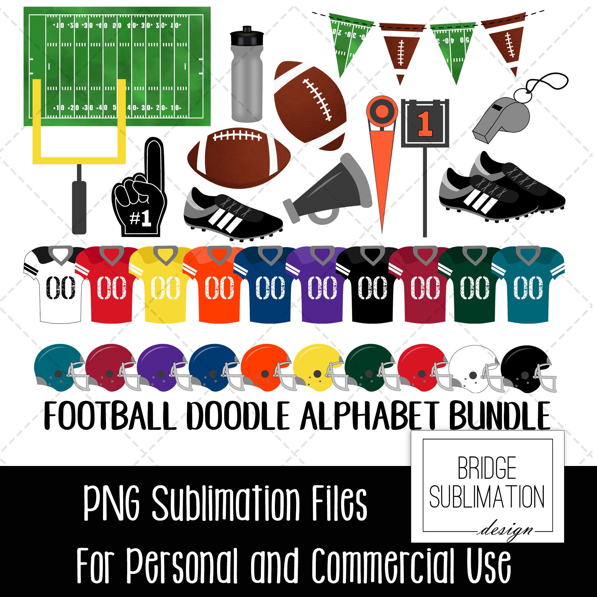 Football Doodle Alphabet Bundle Football PNG Letters Numbers - Etsy