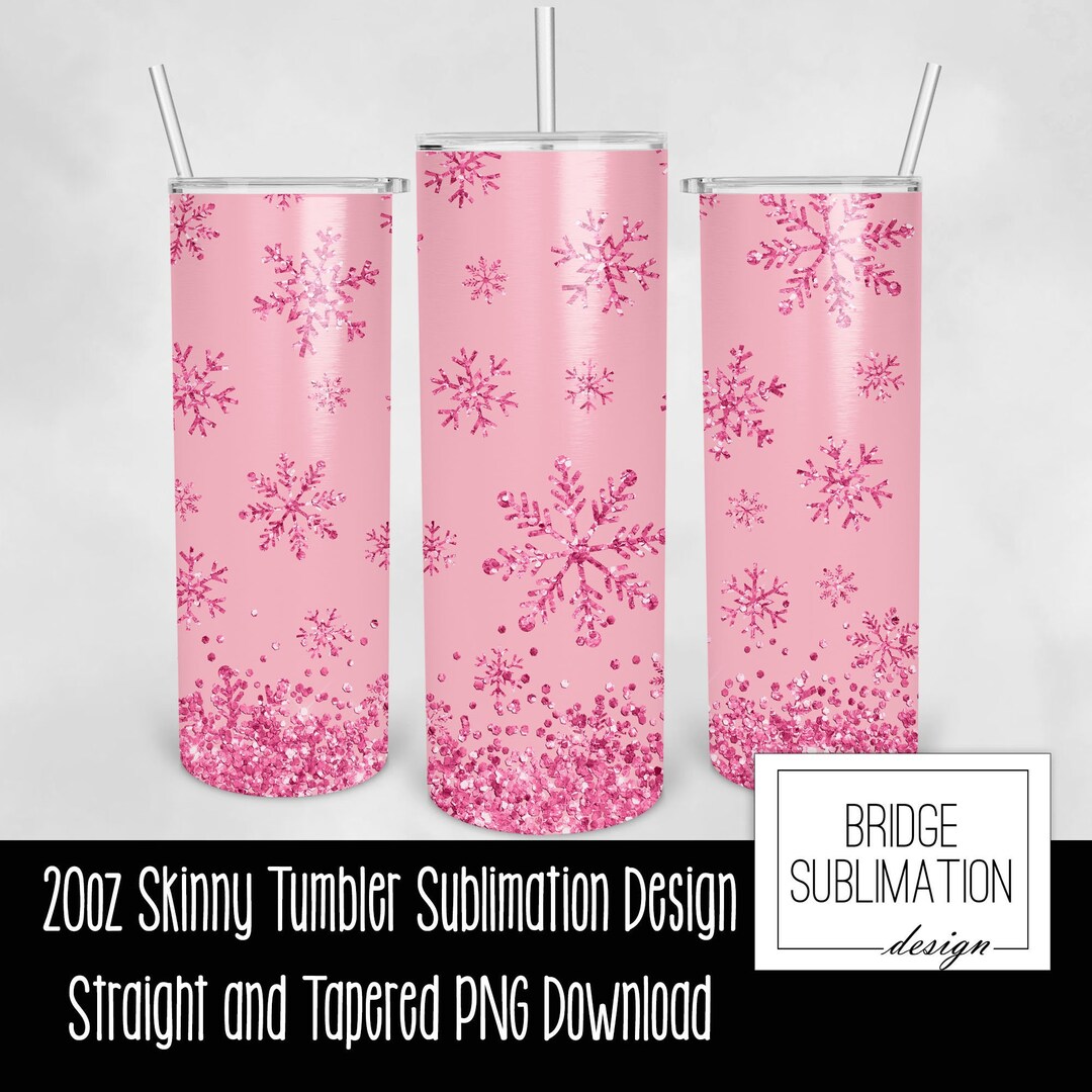 Winter Snowflake Tumbler PNG, 20oz Skinny Tumbler Sublimation Design ...