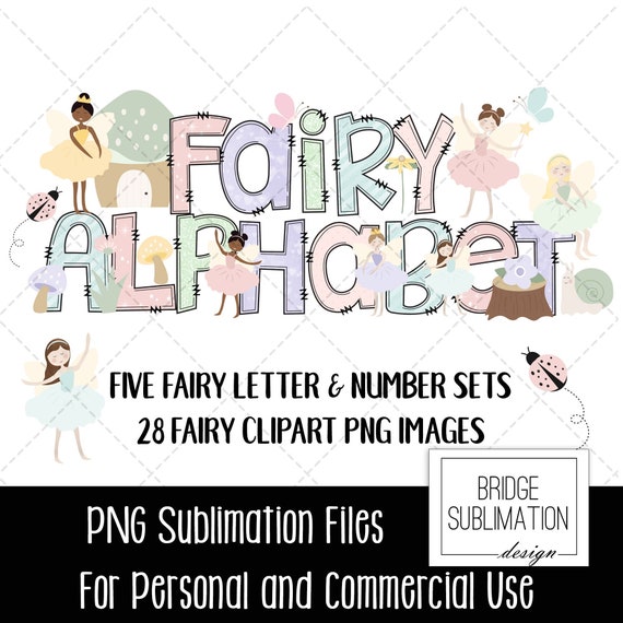 Fairy Doodle Alphabet Bundle Fairy PNG Letters Numbers & - Etsy