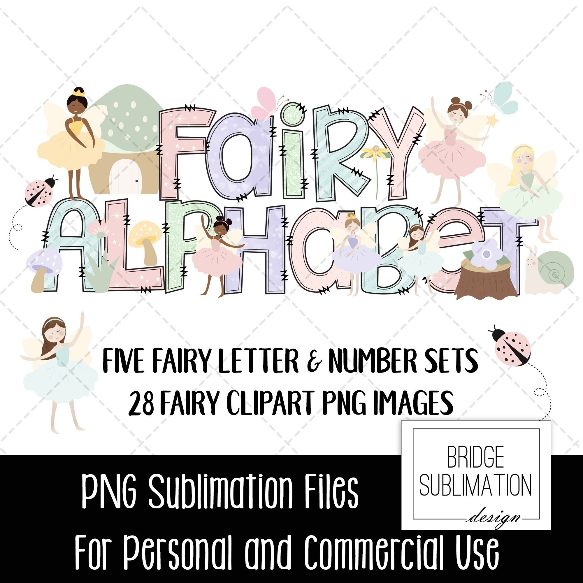 Fairy Doodle Alphabet Bundle Fairy PNG Letters Numbers & - Etsy