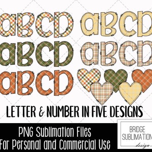Fall Plaid Doodle Letters Bundle, Autumn Plaid Alphabet PNG, Fall ...
