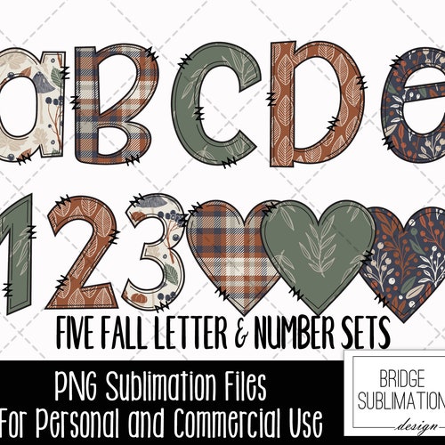 Boho Fall Doodle Letters Bundle Autumn Alphabet PNG Fall - Etsy