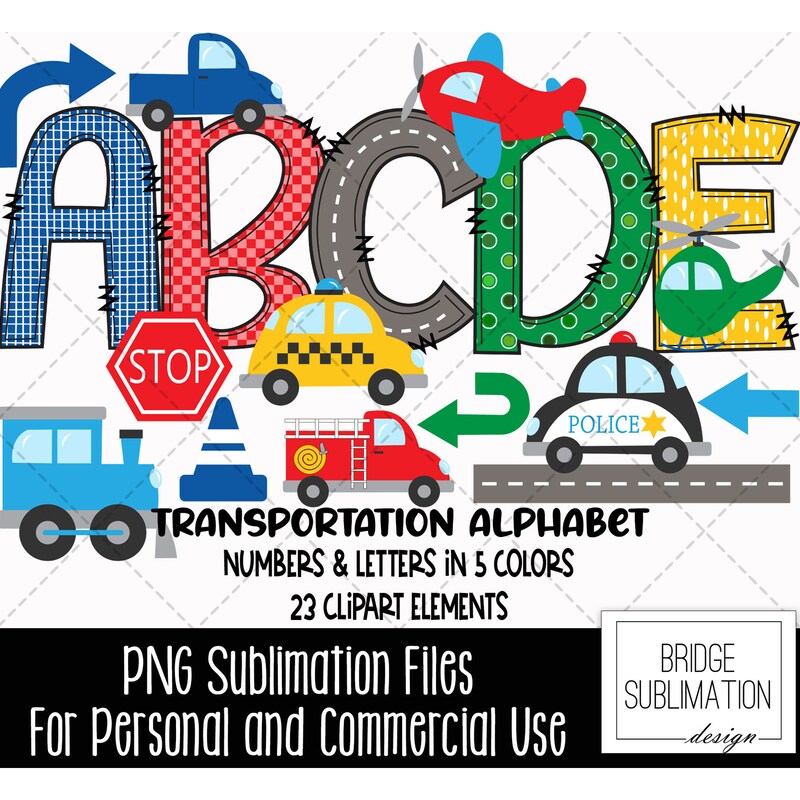 Transportation Alphabet - Etsy