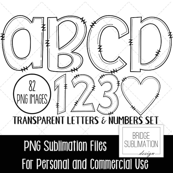 Doodle Letters PNG Transparent Doodle Alphabet Hand Drawn - Etsy