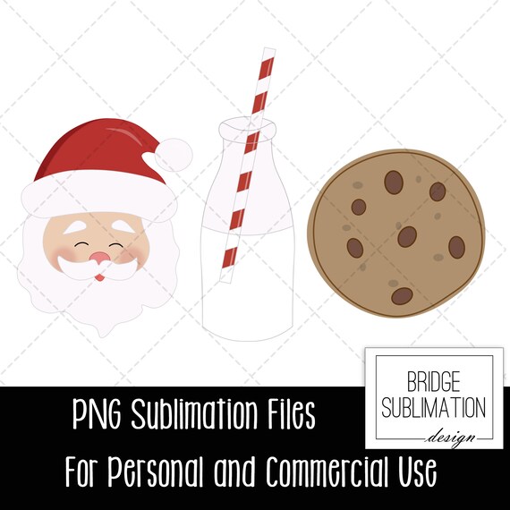 Santa Milk and Cookies PNG Christmas Sublimation Design - Etsy