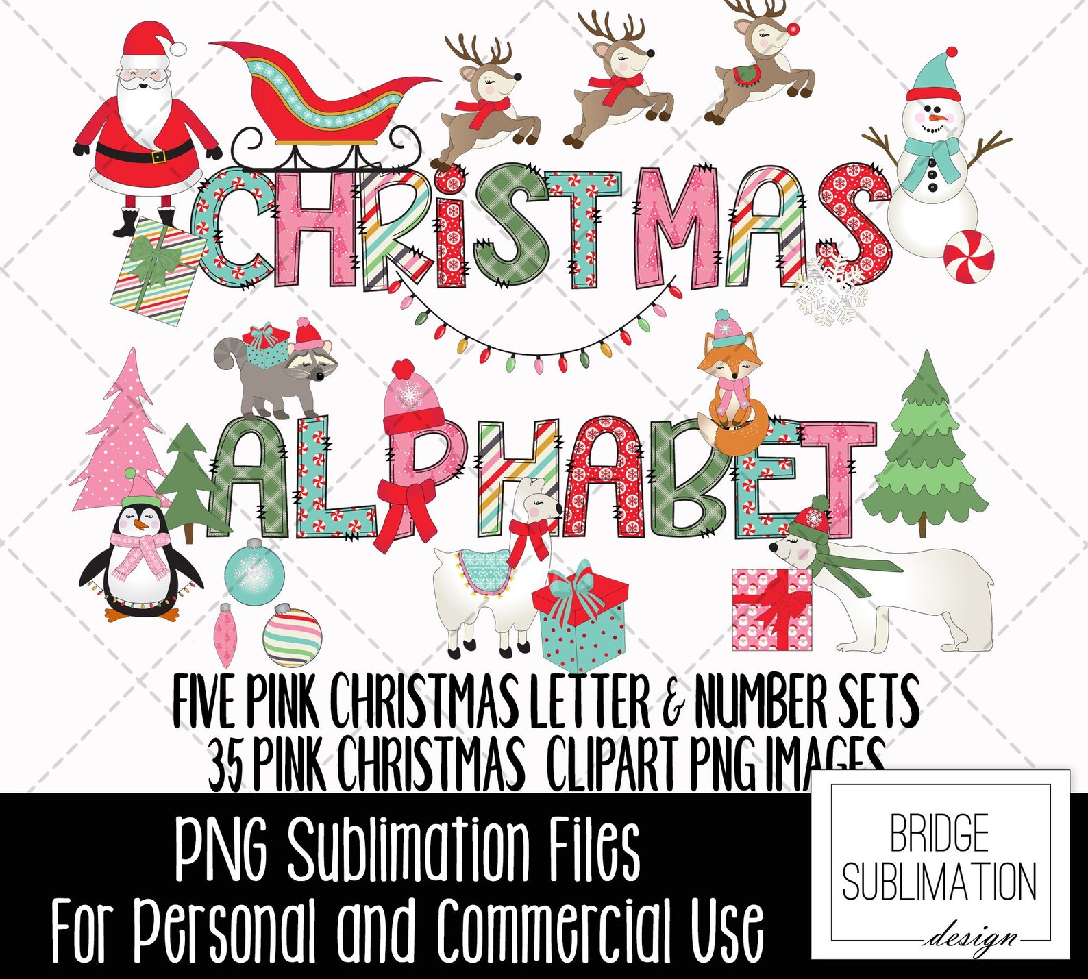 Christmas Alphabet PNG Christmas PNG Letters Numbers & - Etsy