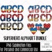 Superhero Doodle Alphabet Bundle, Superhero PNG Letters, Numbers ...