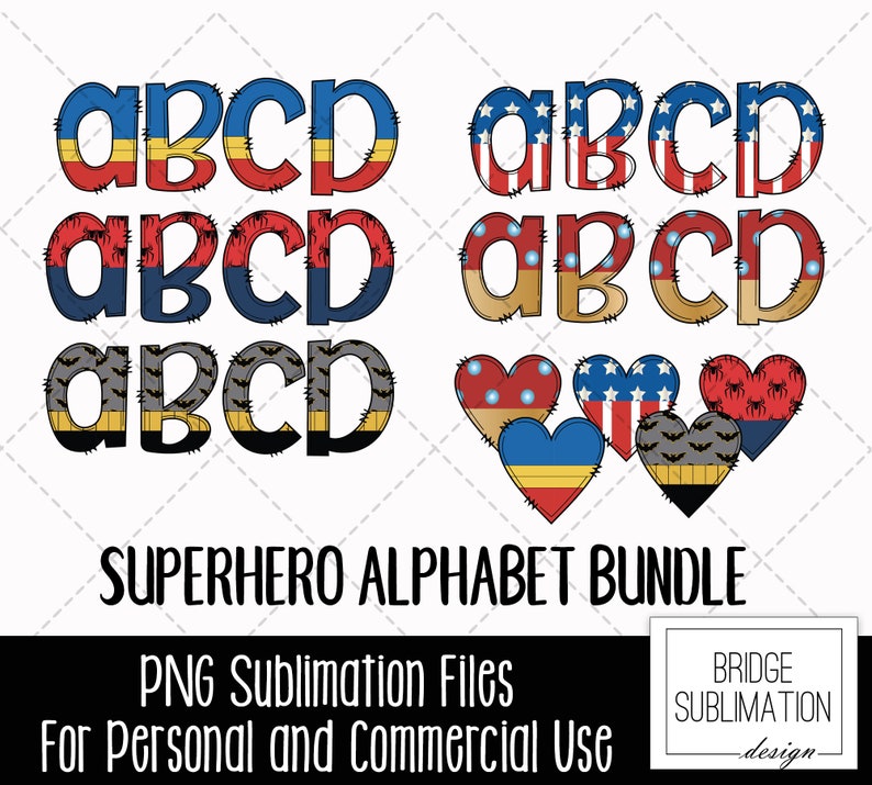 Superhero Doodle Alphabet Bundle Superhero PNG Letters - Etsy