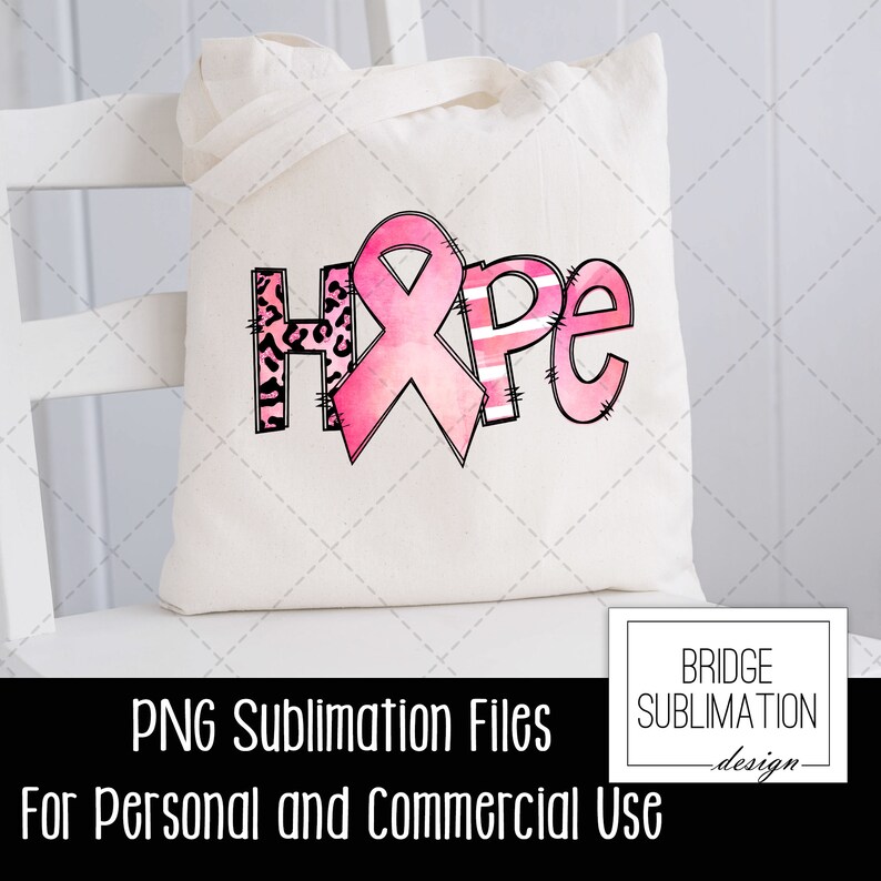 Pink Hope PNG, Breast Cancer Awareness Sublimation Design, Pink Ribbon ...