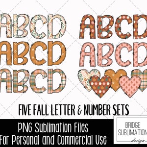 Boho Fall Doodle Letters Bundle, Autumn Alphabet PNG, Fall Autumn ...