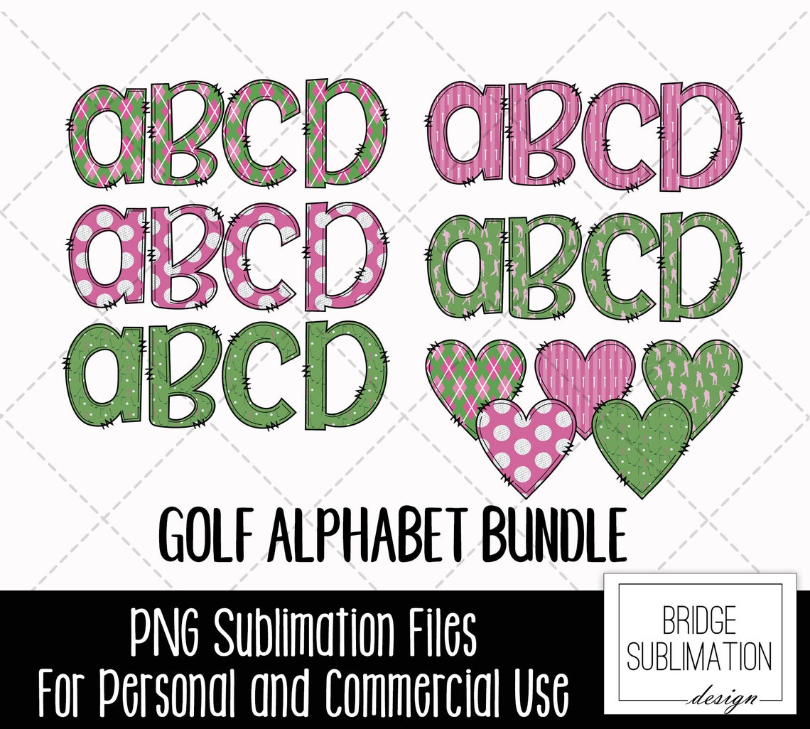 Golf Doodle Alphabet Bundle Golf PNG Letters Numbers & | Etsy
