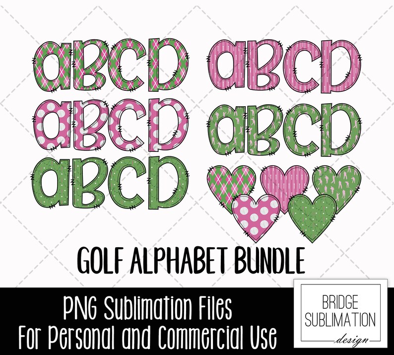 Golf Doodle Alphabet Bundle, Golf PNG Letters, Numbers & Accessories ...
