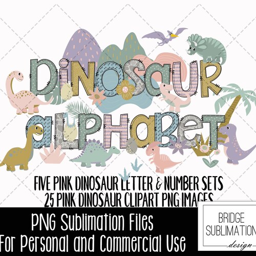 Dinosaur Doodle Alphabet Bundle Dinosaur PNG Letters Numbers - Etsy