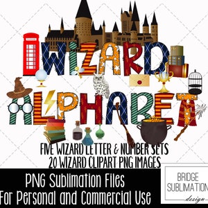 Wizard Magic Doodle Alphabet Bundle, Wizard PNG Letters, Numbers ...