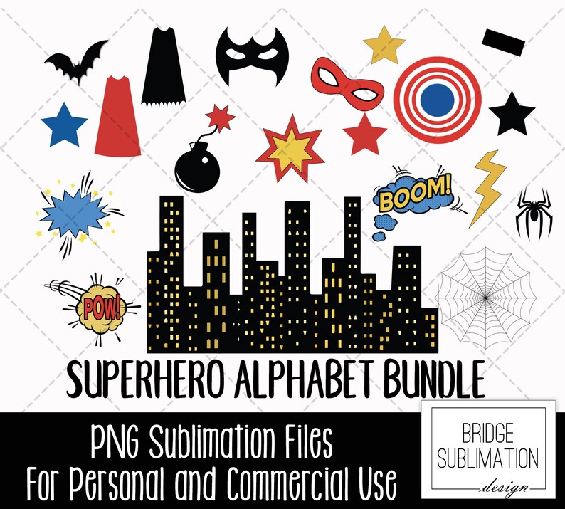 Superhero Doodle Alphabet Bundle Superhero PNG Letters - Etsy