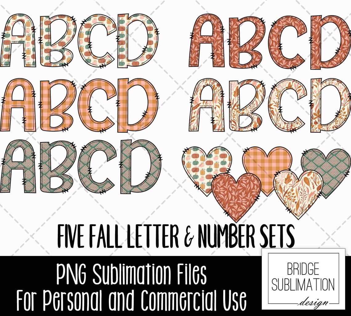 Fall Doodle Letters Bundle Autumn Alphabet PNG Fall Autumn - Etsy