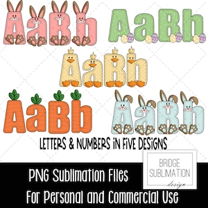 Easter Doodle Alphabet PNG Bundle, Easter Uppercase & Lowercase Letters ...