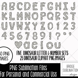 Pink Dinosaur Doodle Alphabet Bundle, Dinosaur PNG Letters, Numbers ...