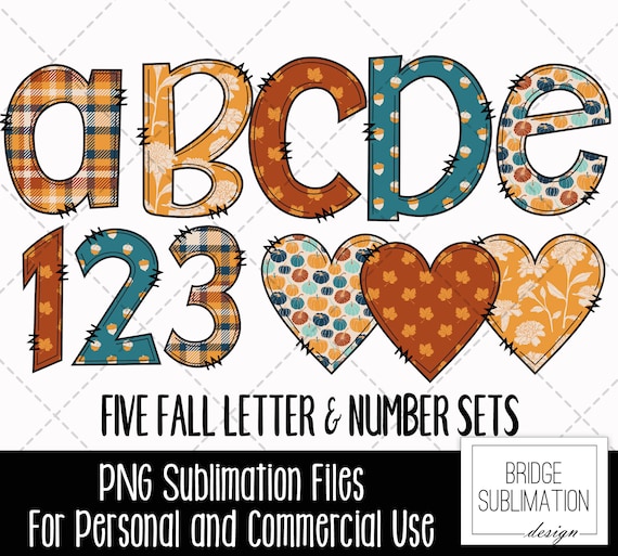 Fall Doodle Letters Bundle Autumn Alphabet PNG Fall Autumn - Etsy
