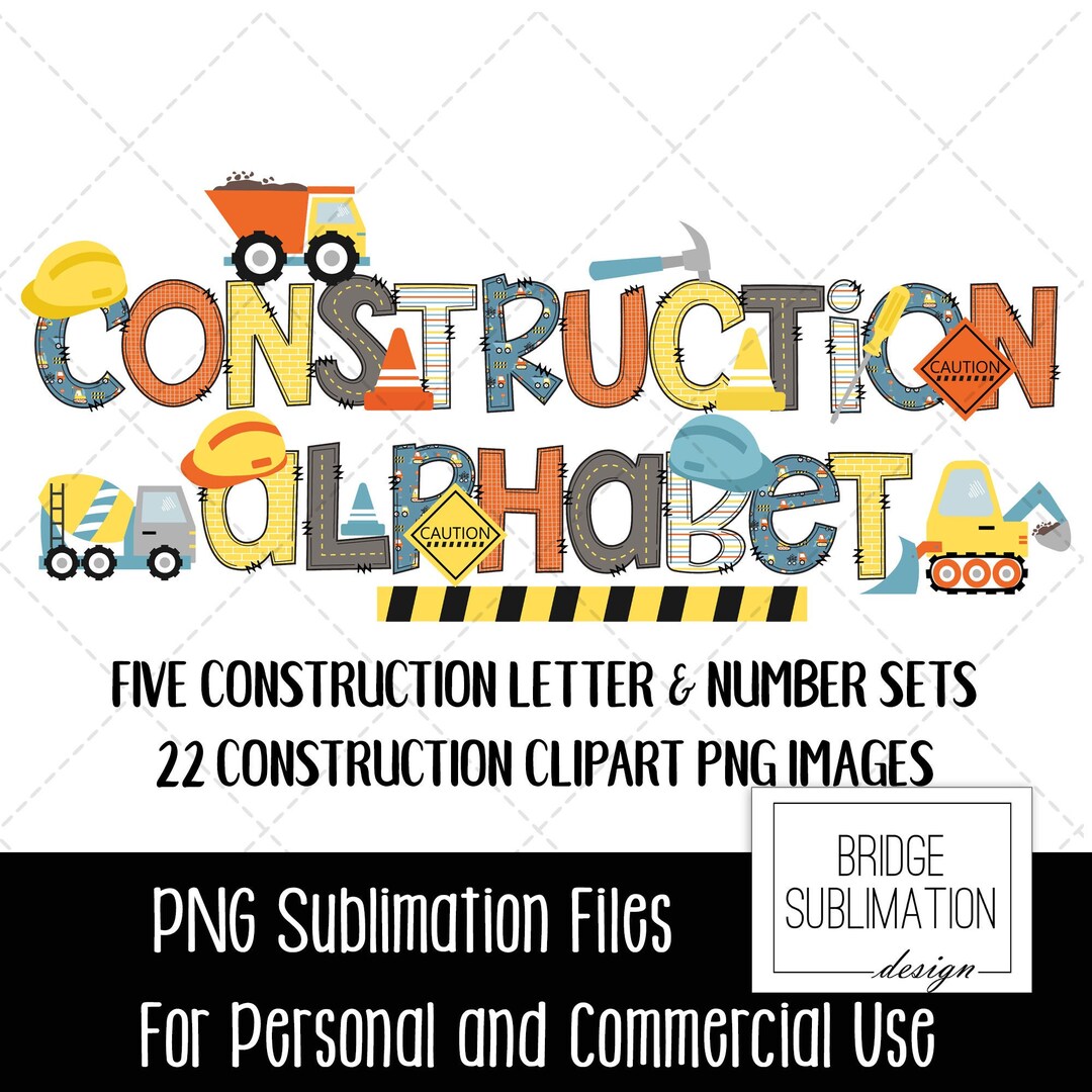 Construction Doodle Alphabet Bundle Construction PNG Letters - Etsy