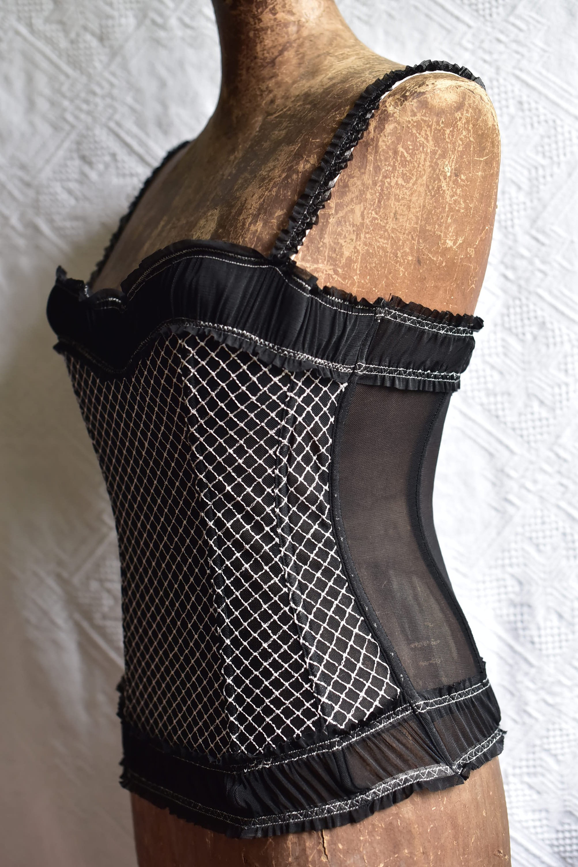 Vintage Y2K 90's Goth Punk MORBID THREADS Deadstock Bustier/ Corset Top ...