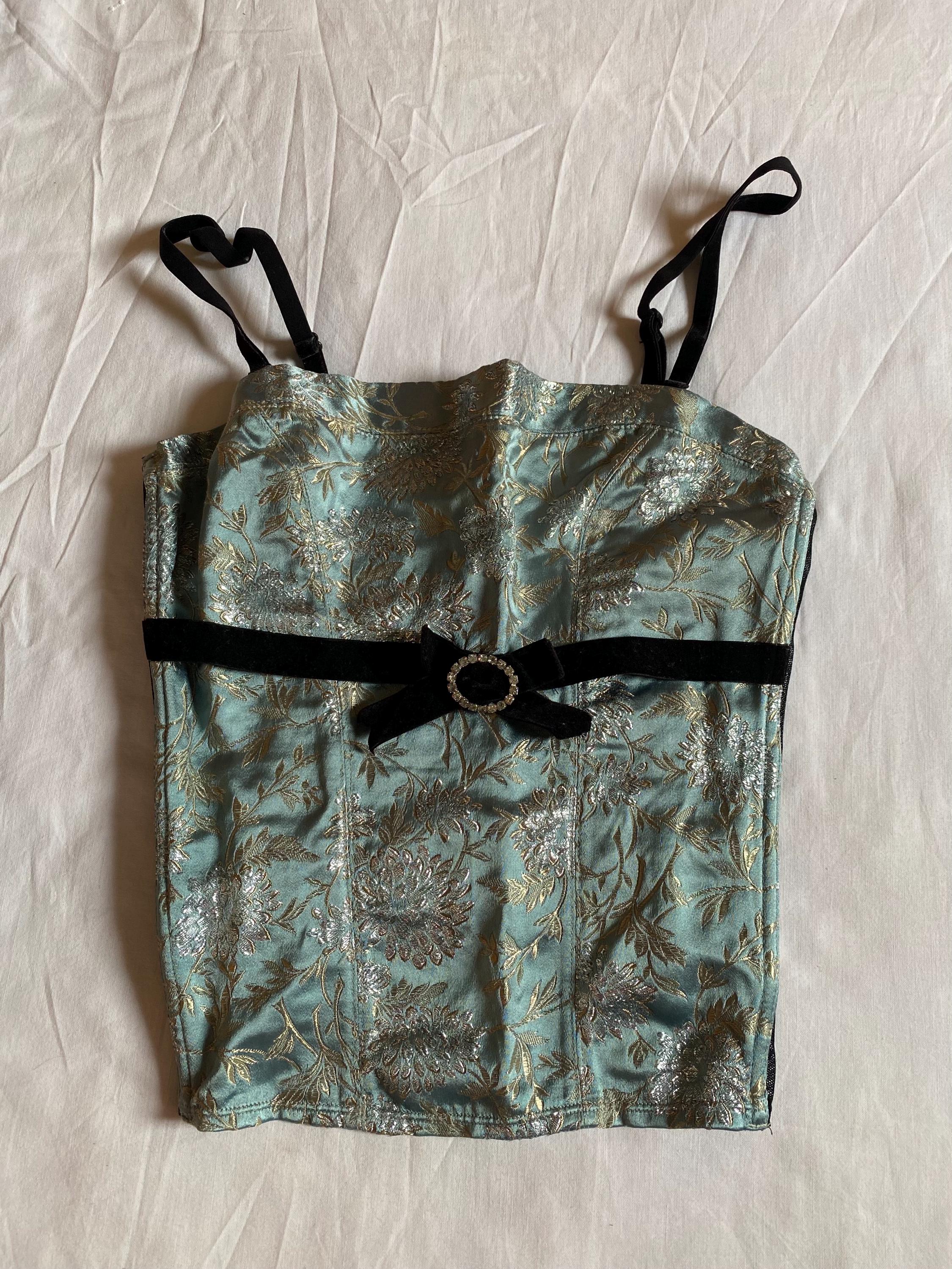 Vintage Y2K 00's Mesh Fairy Beaded Corset Basque Coquette Whimsy Gothic ...