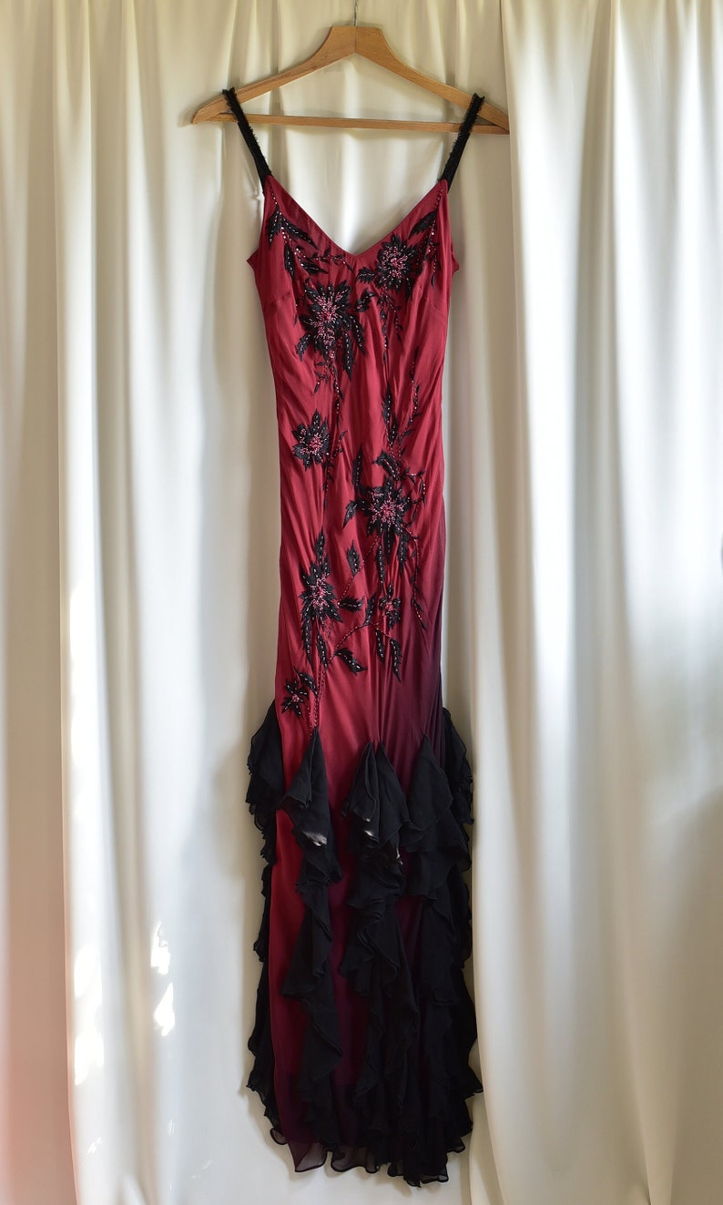 Vintage Y2K SILK Beaded Ombre Open Back Vampy Gothic Whimsy Whimsygoth ...