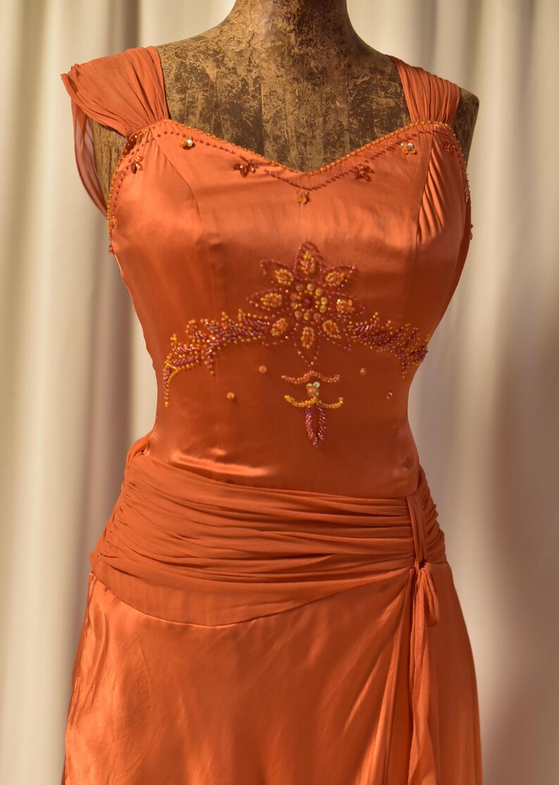 Vintage Y2K SILK Beaded Orange Fairy Whimsy Whimsygoth Fairycore Prom ...