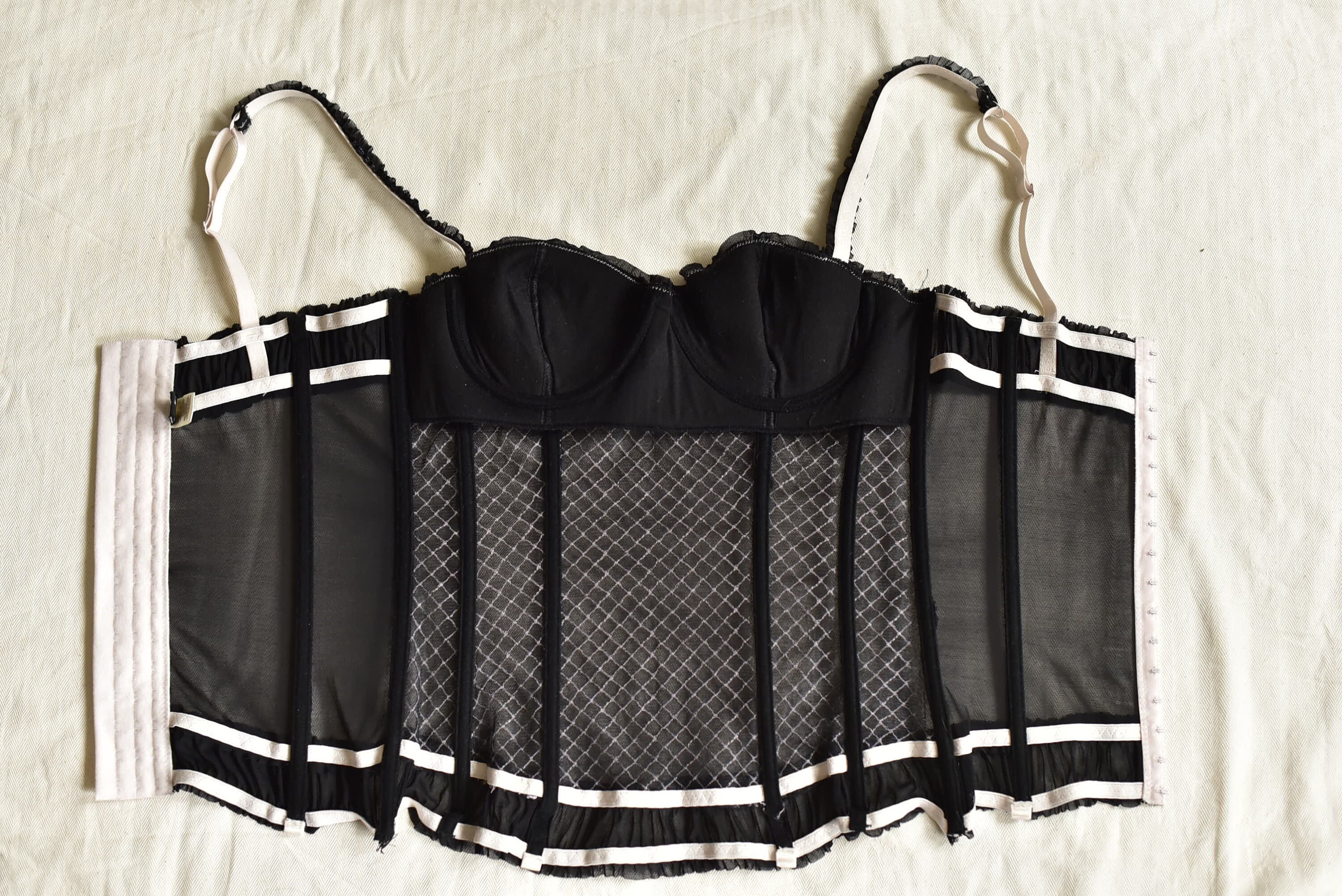 Vintage Y2K 90's Goth Punk MORBID THREADS Deadstock Bustier/ Corset Top ...