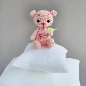 Mini Bear 4,5 Cm, Mini Pink Bear Lover Gift, Pocket Pet Friend for Doll ...
