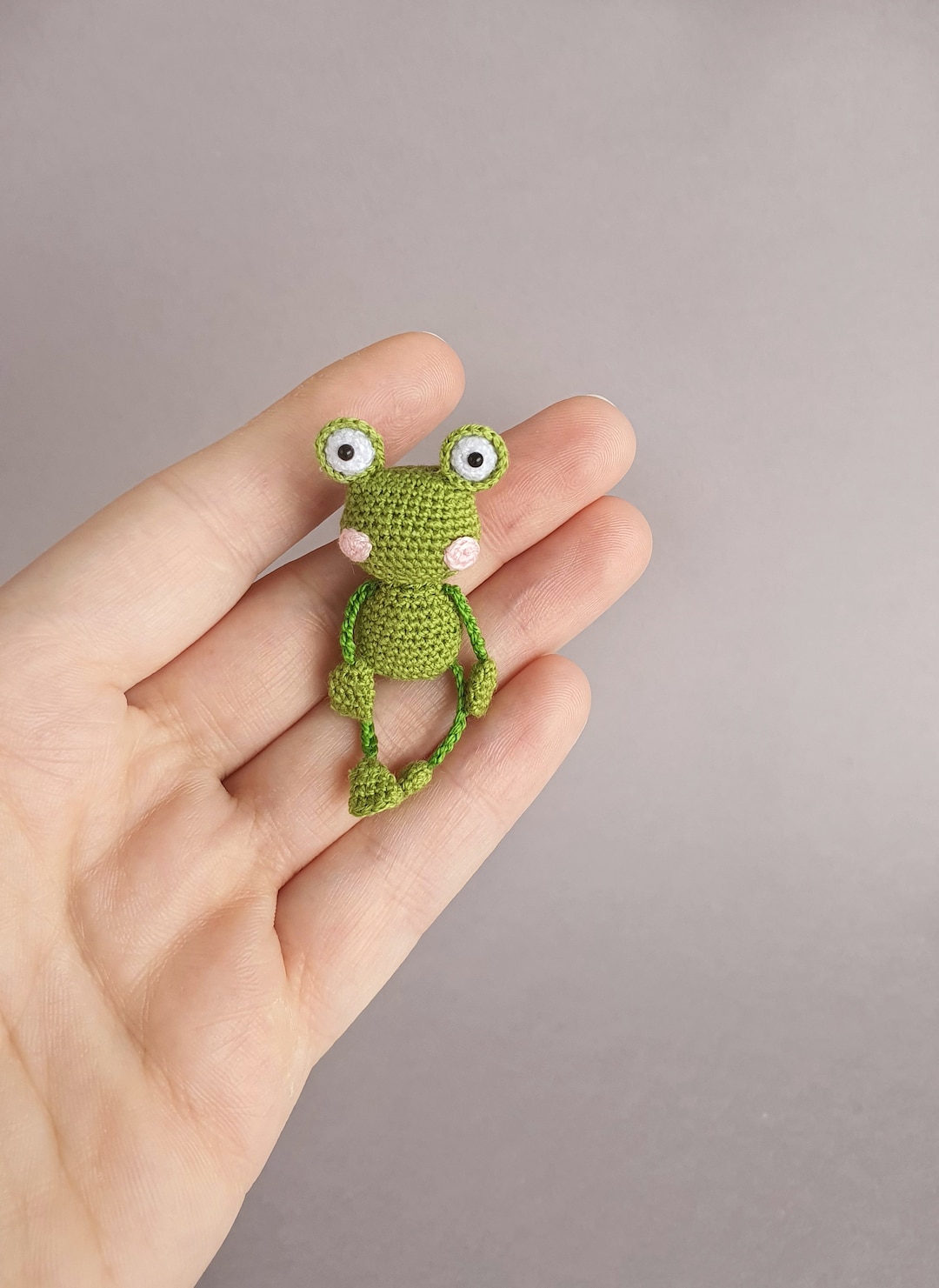 Mini Frog 4,5 Cm, Tiny Toad Lover Gift, Stuffed Miniature Toy, Pocket ...