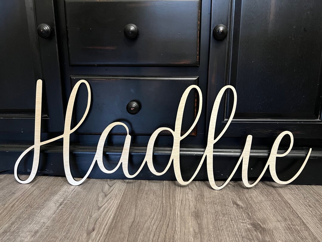 Custom Name Cutout | Baby Name Cutout | Script Font Name Cutout | Wood ...