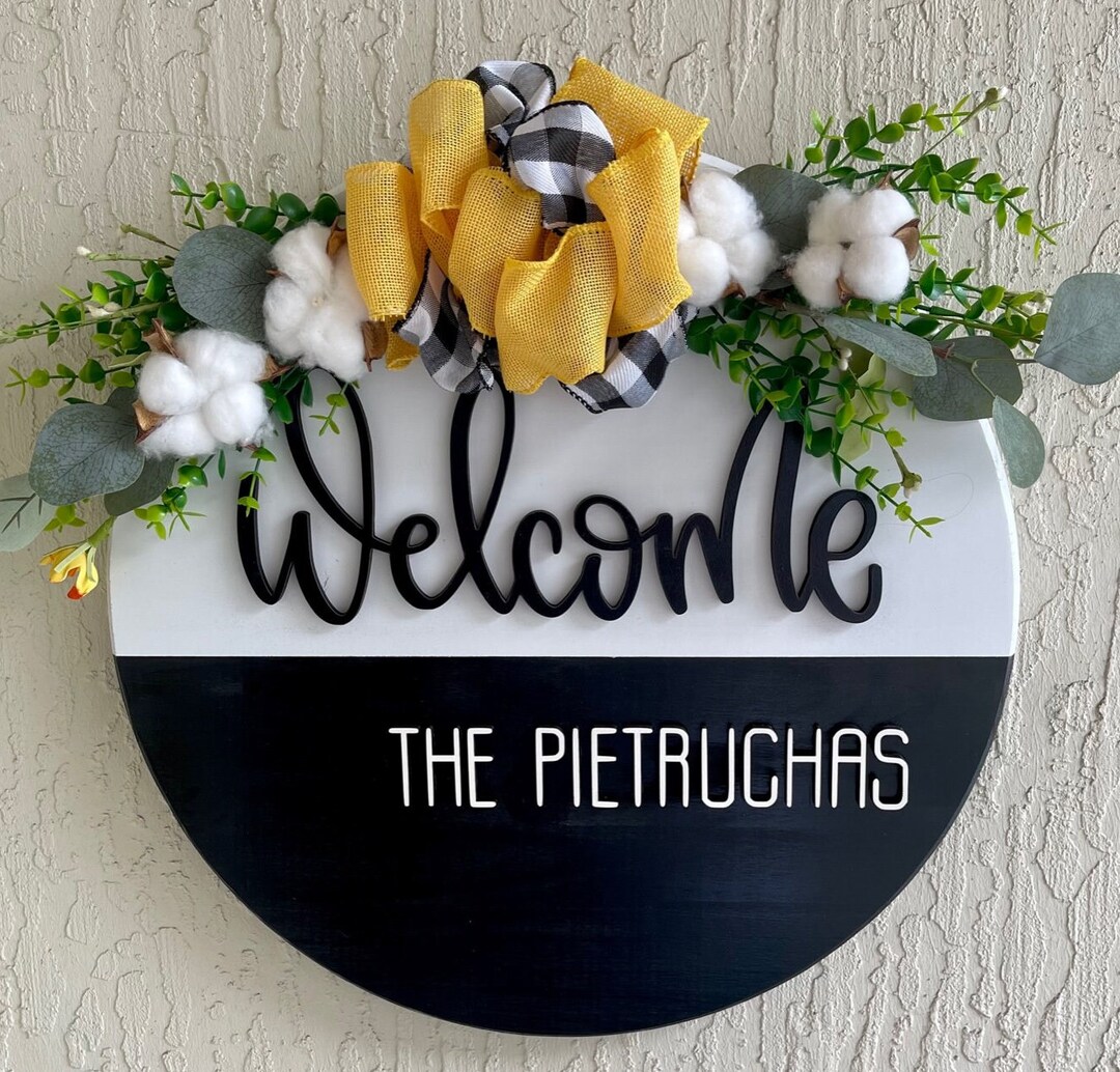 Custom Handmade Door Hanger | Welcome Sign | Door Sign | Front Door ...