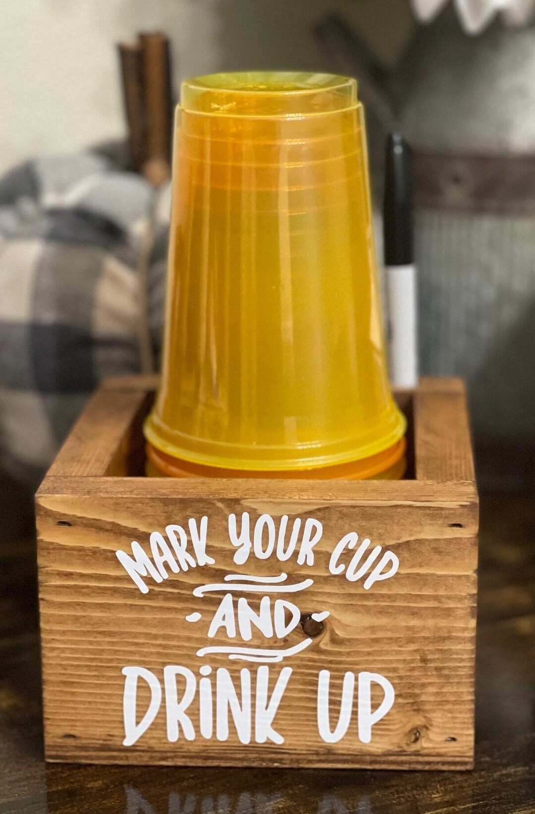 Handmade Solo Cup Holder | Solo Cup Holder | Mark Your Cup & Drink up ...