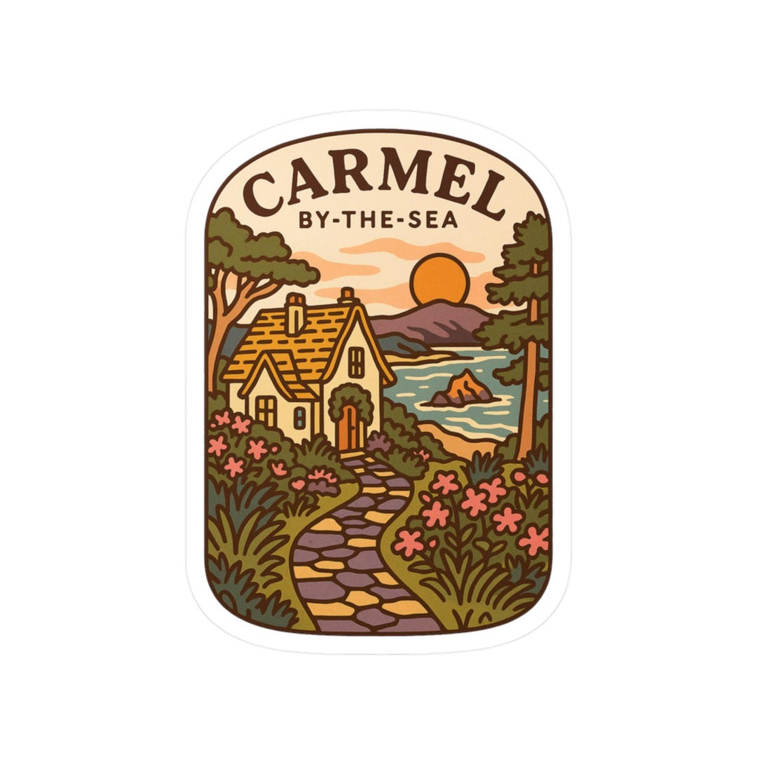 Carmel by the Sea Sticker, Coastal Cottage Design, Laptop Decal - Etsy