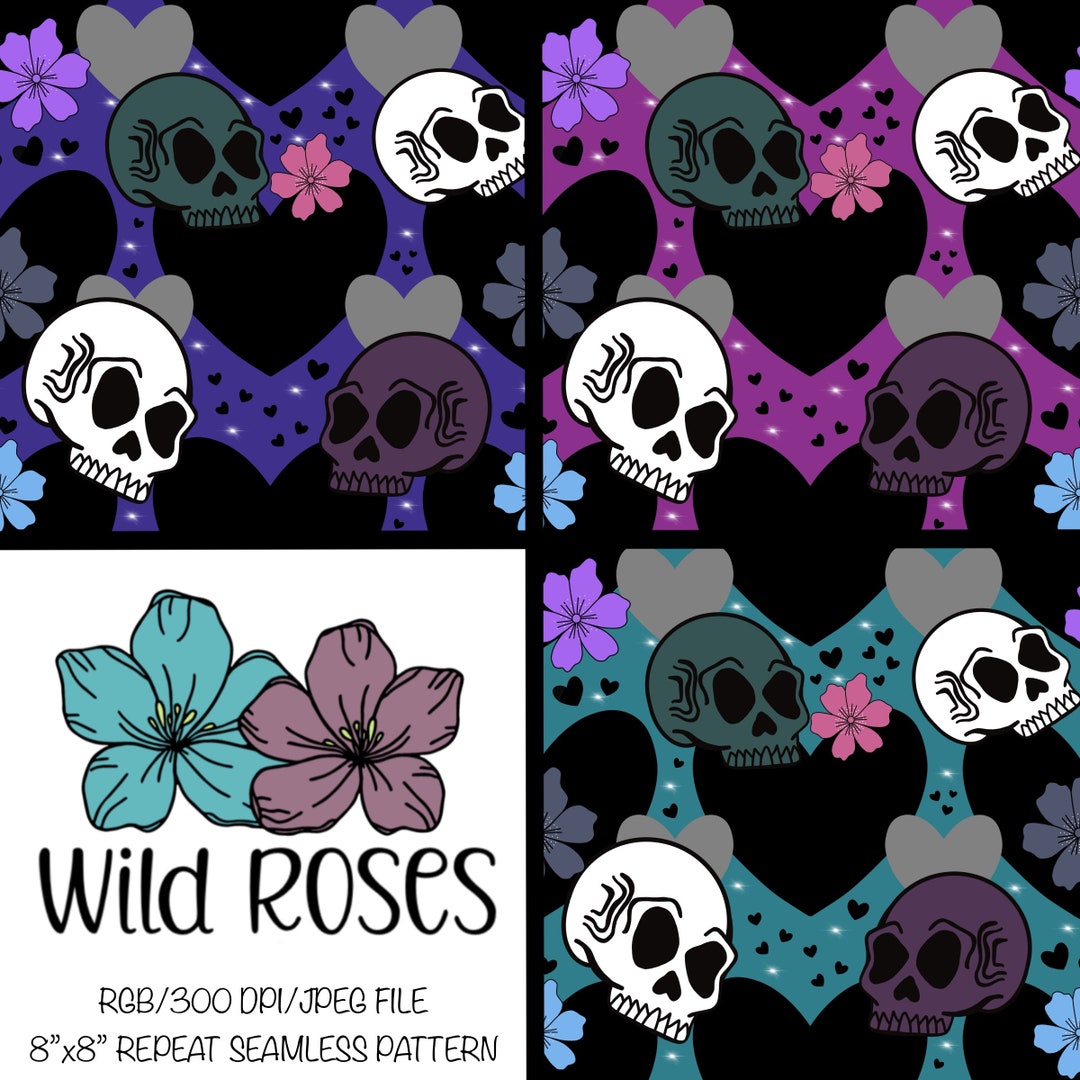 Skull Seamless Design, Digital Download, Fabric Design, Sublimation ...
