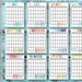 Printable Monthly Calendar 2021-2022 Digital Planner Gradient Theme ...
