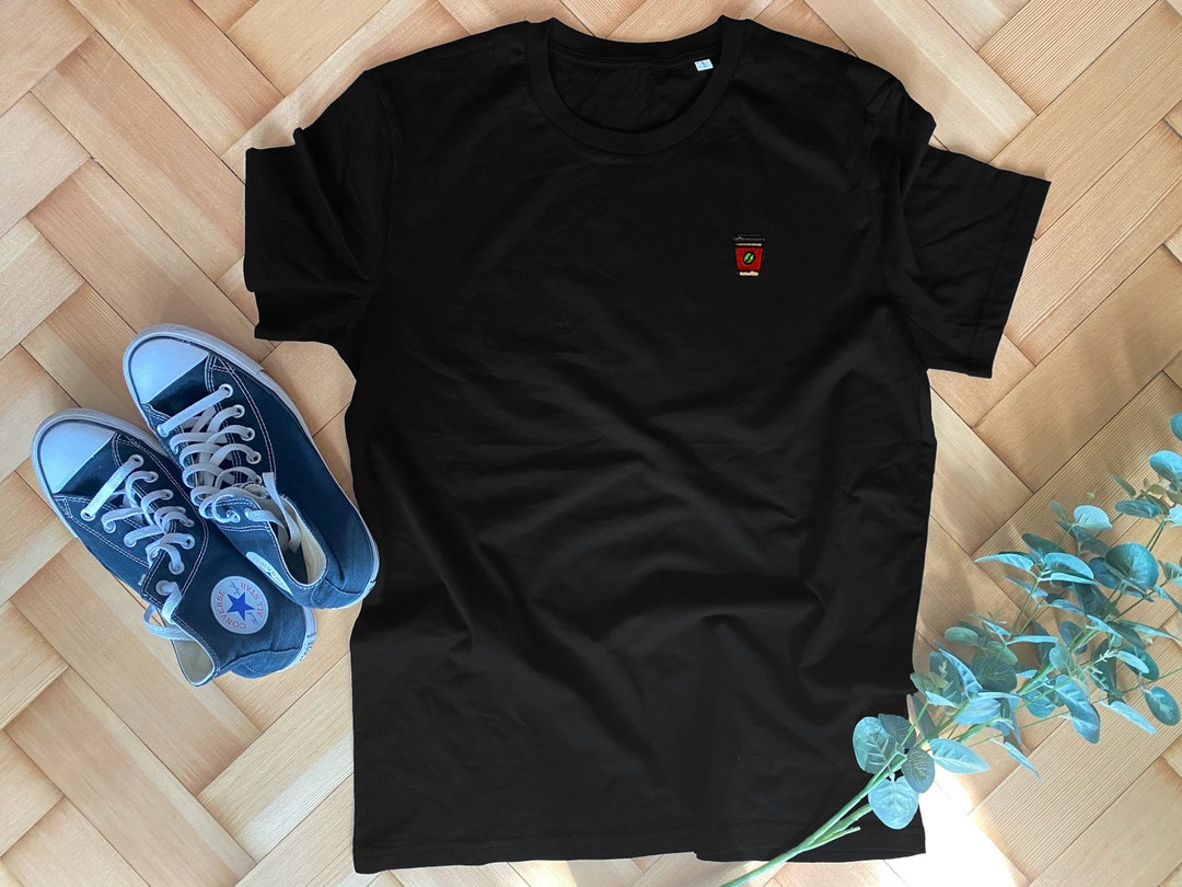 Embroidered Coffee Cup T-shirt – Organic T-shirt With Small Embroidered ...