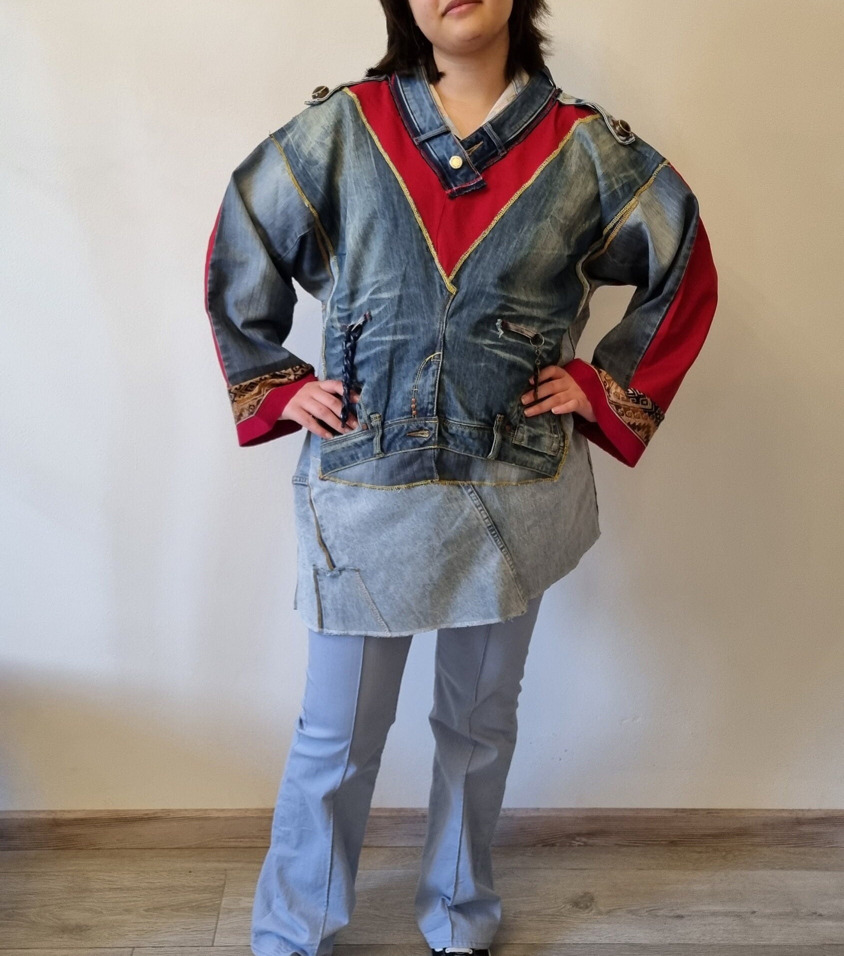 Upcycled Clothing 2XL-3XL Women,patchwork Jacket,denim Coat,ethnic ...