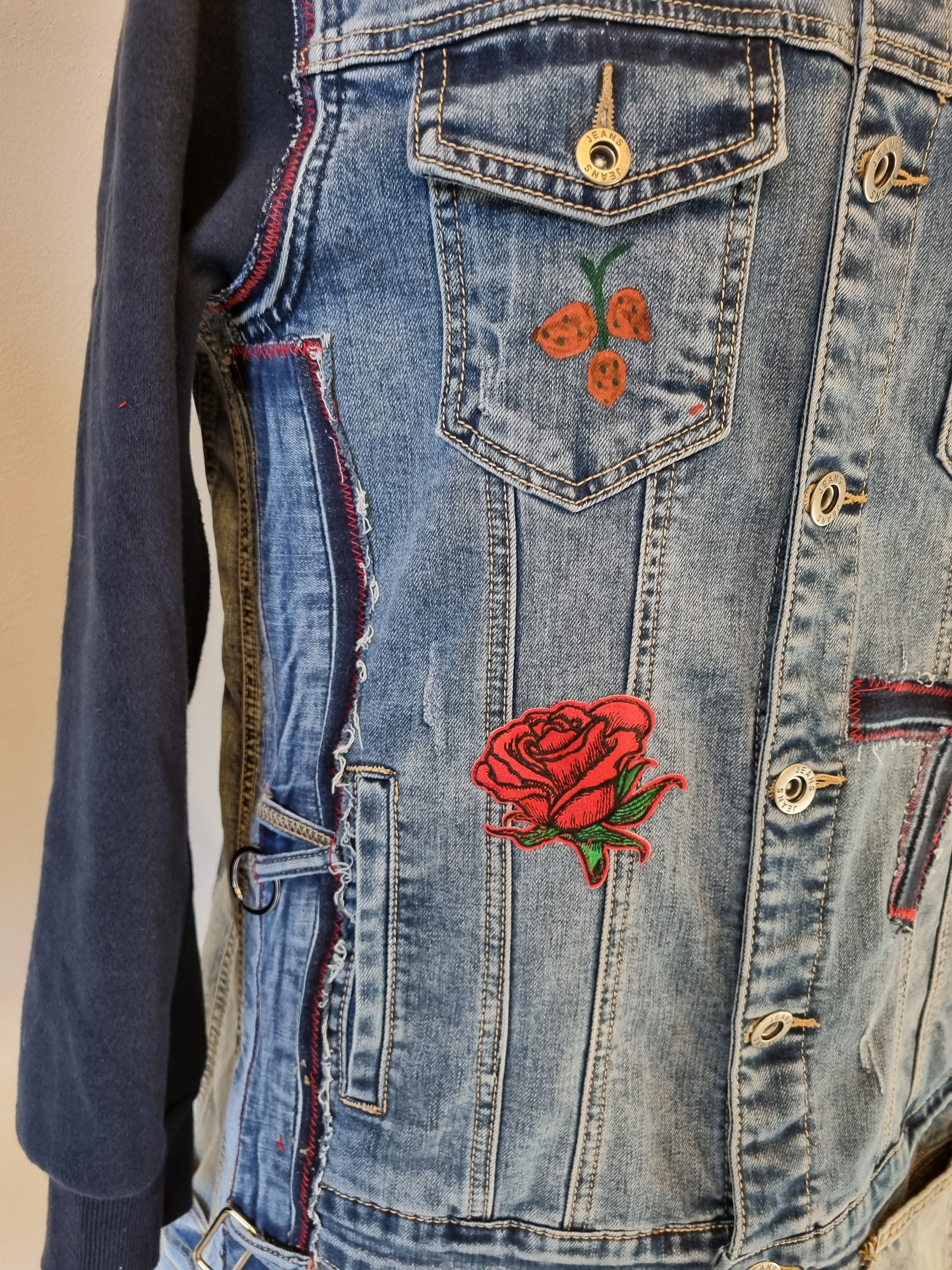 Upcycled Clothing Women,recycled Denim Jacket, Patchwork Denim Jacket ...