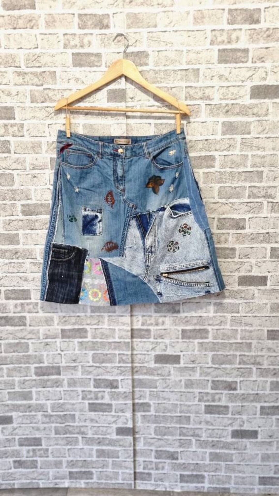 Upcycled Denim Skirt,distressed Skirt,3xl Denim Skirt,recycled Skirt ...