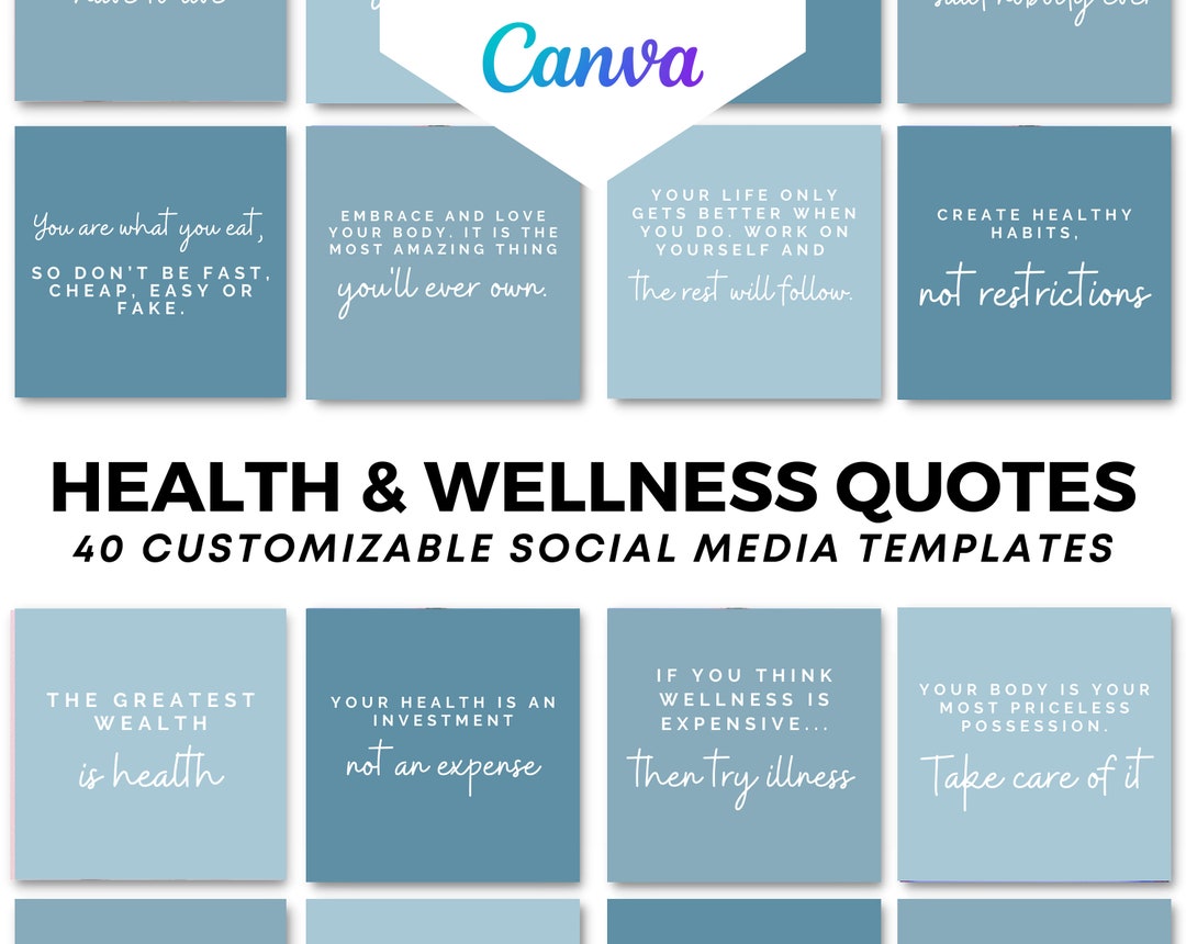 Custom Canva Template for Health and Wellness Instagram 40 - Etsy
