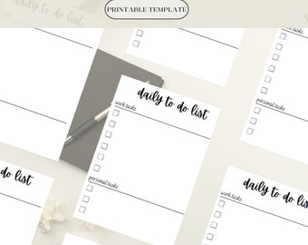 Printable Daily To-do List/simple/minimalist - Etsy