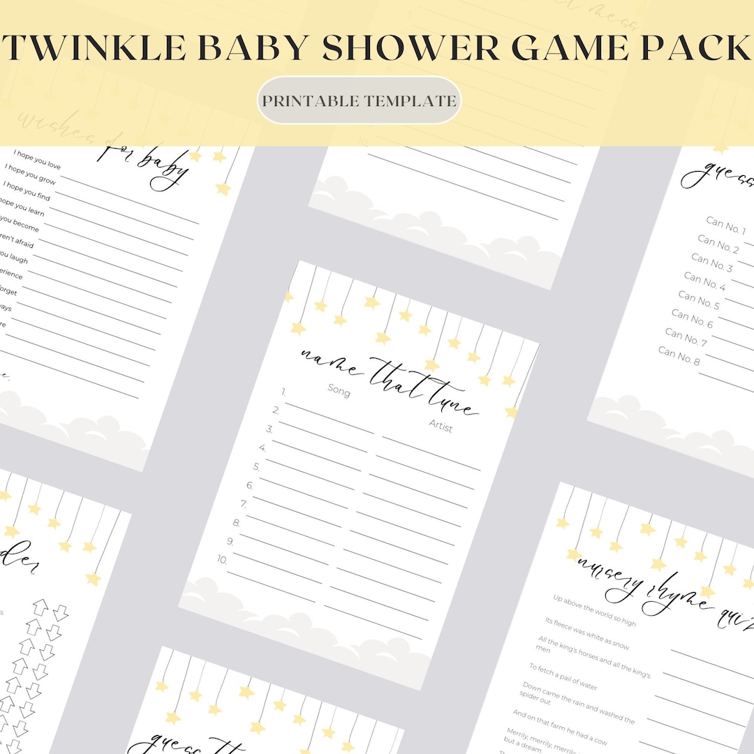 Twinkle Twinkle Little Star Baby Shower Game Pack | Printable Digital ...