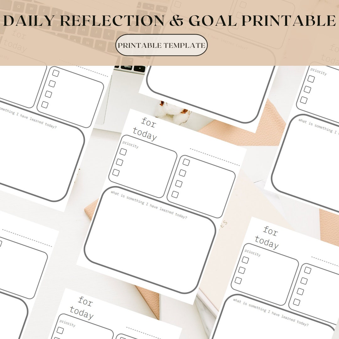 Daily To-do List and Reflection Printable – Productivity Planner & Self ...