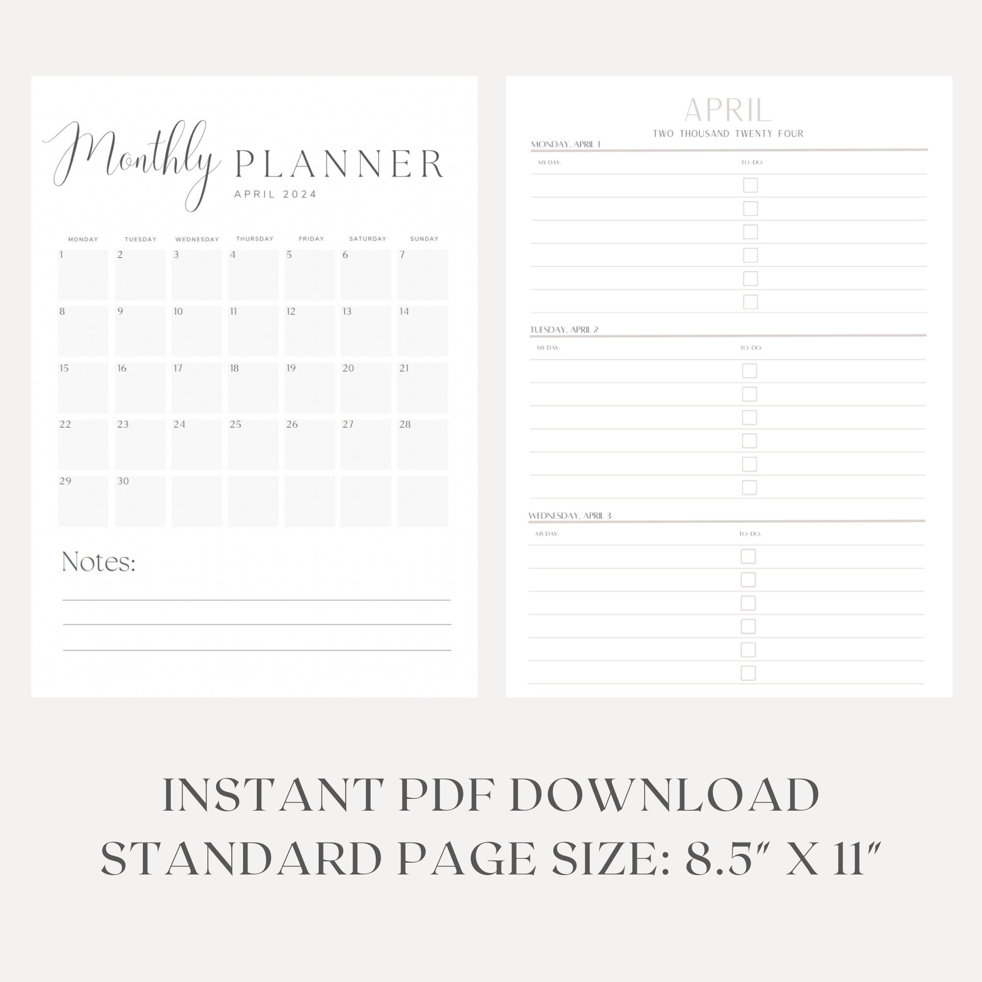 2024 Weekly Planner Printable Weekly Planner Simple Planner ...