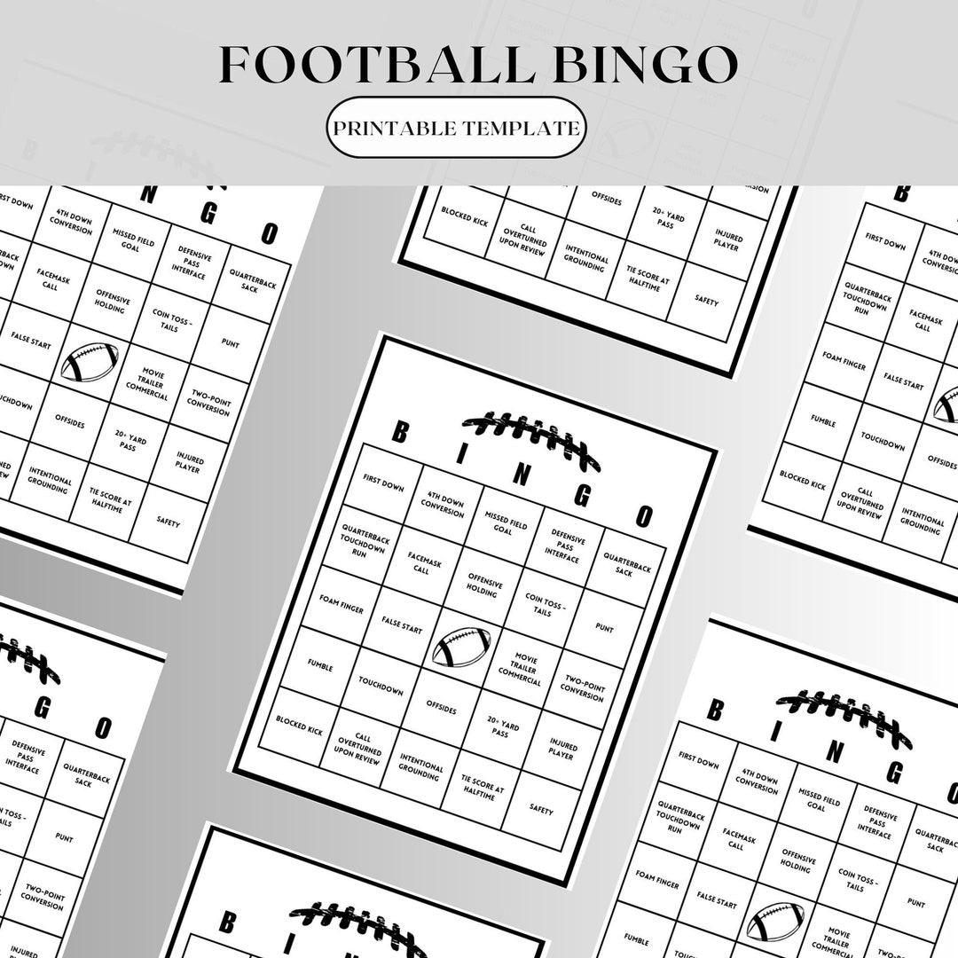 Football Bingo Game - 30 Printable Cards (PDF Download) - Etsy