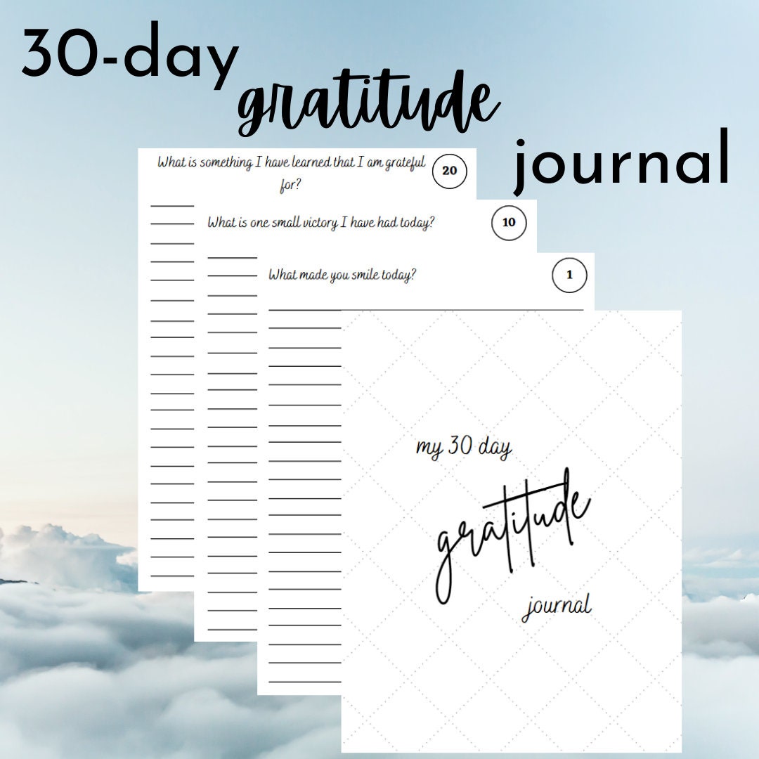 Printable 30 Day Gratitude Journal | Etsy