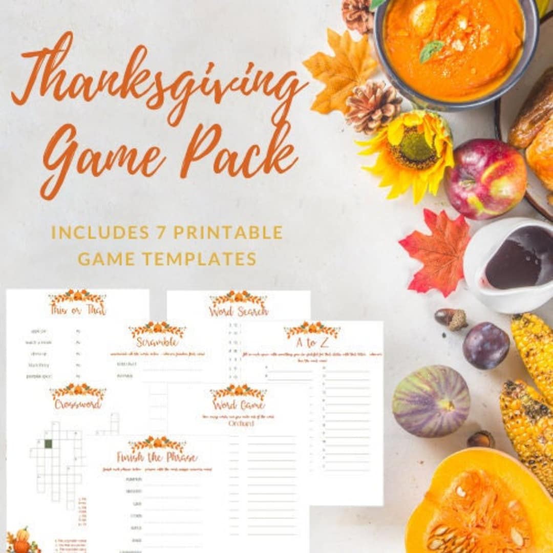 Thanksgiving Game Pack Thanksgiving Printable Games - Etsy
